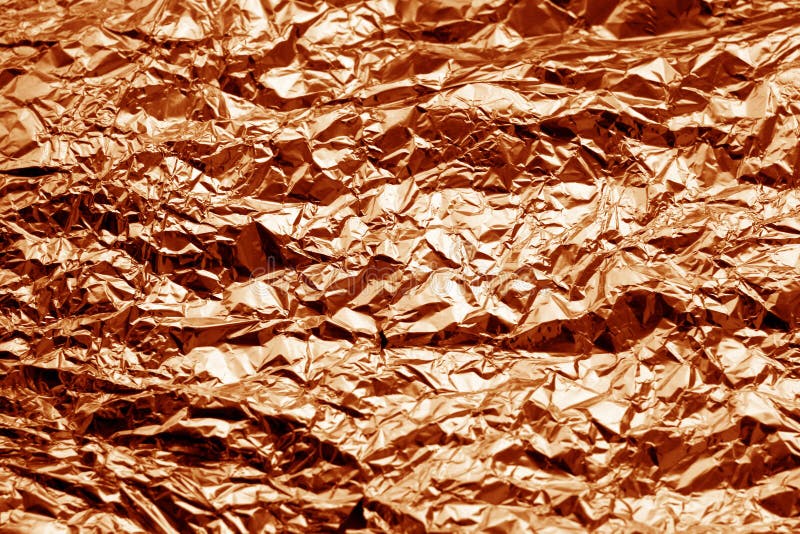 Metal Foil Texture in Orange Tone Stock Image - Image of material ...