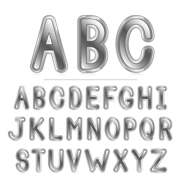 Round Metallic Font Stock Illustrations – 3,174 Round Metallic Font ...