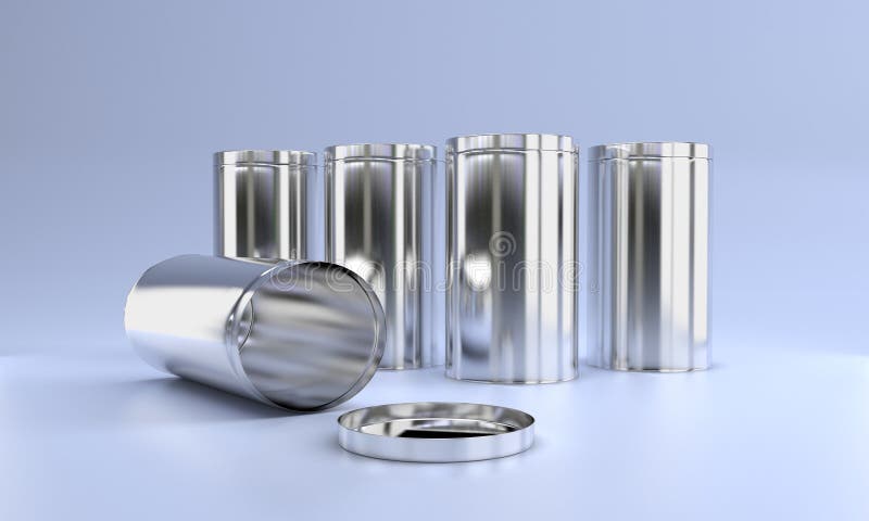 Metal Food Tin Can Packaging Stock Photo - Image of package, mockup ...