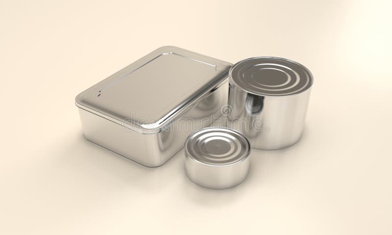 Metal Food Tin Can Packaging Stock Image - Image of steel, cylinder ...