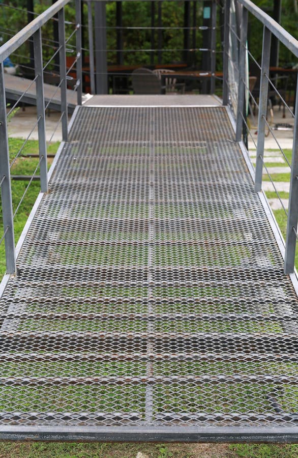 Metal footbridge stock photo. Image of access, winter - 67291116