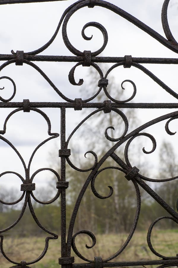 Metal forged ornate door stock image. Image of heavy - 220957065