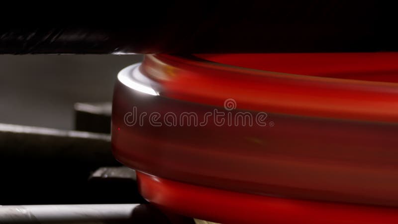 Metal Forging Using Ring Roller Machine Making Jet Engine Parts Stock ...