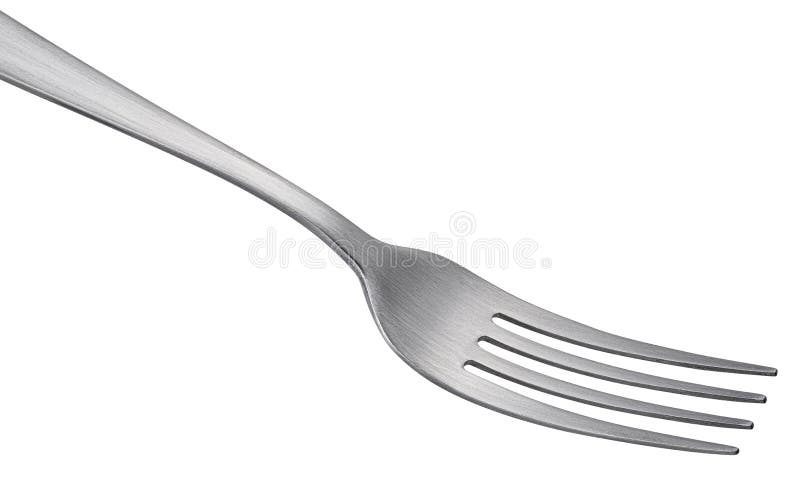 Metal Fork Isolated on White Background, Top View Stock Photo - Image ...