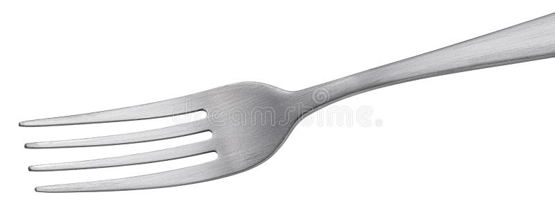 Metal Fork Isolated on White Background, Top View Stock Photo - Image ...