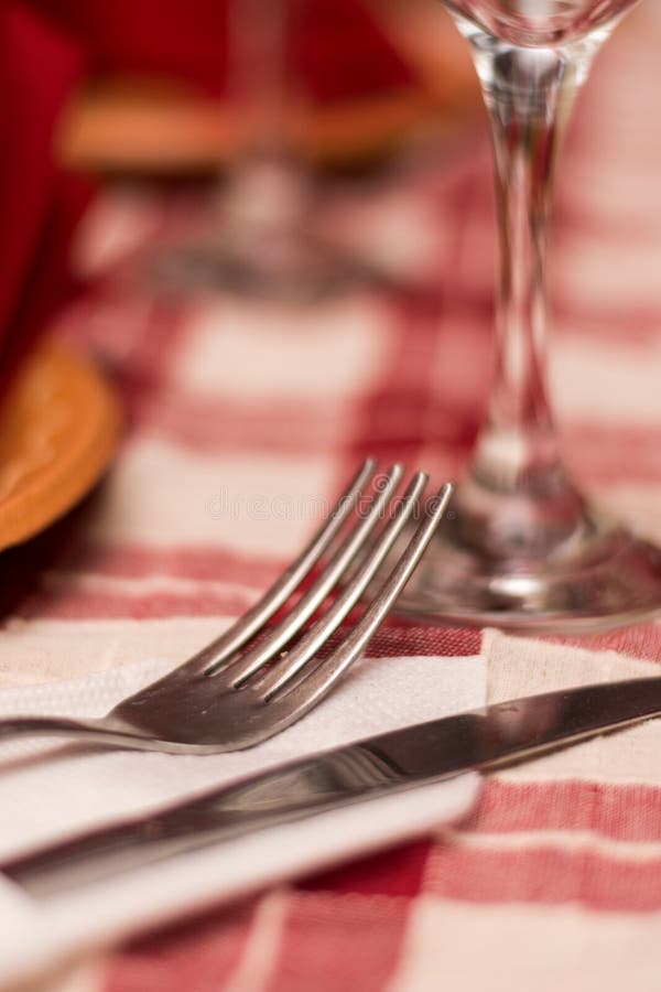 Metal Fork Setup Tavern Table Stock Photo - Image of dinner, country ...