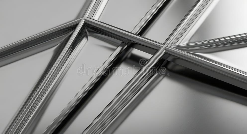 Abstract Chrome Framework Geometric Perspective Stock Image - Image of ...