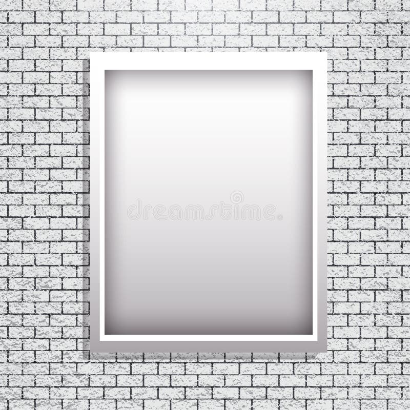 Metal Frame on Brick Wall Vector Stock Vector - Illustration of ...