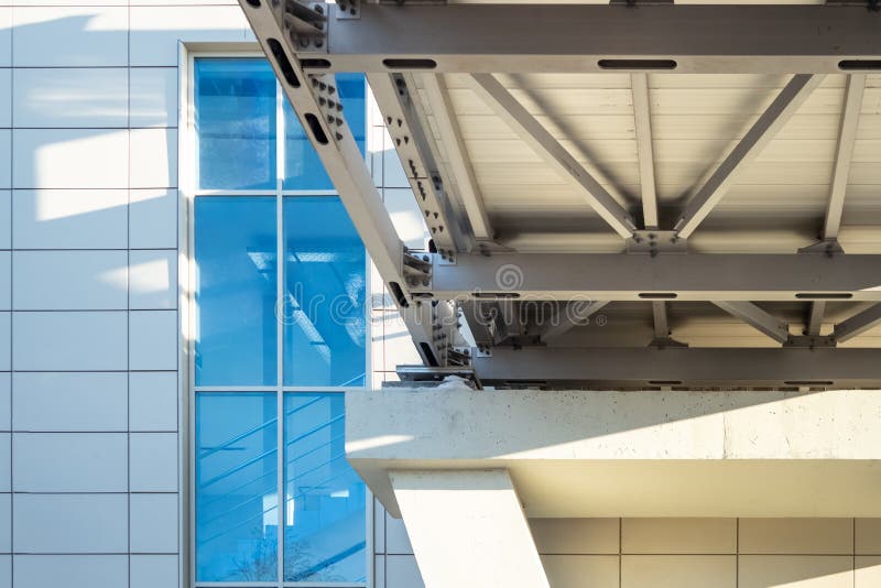 Metal Frame of Bridge on a Concrete Support. Stock Photo - Image of ...