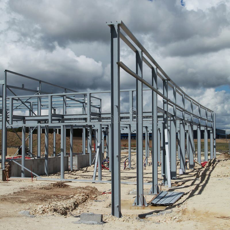 Metal Frame of a Building Under Construction Stock Photo - Image of ...
