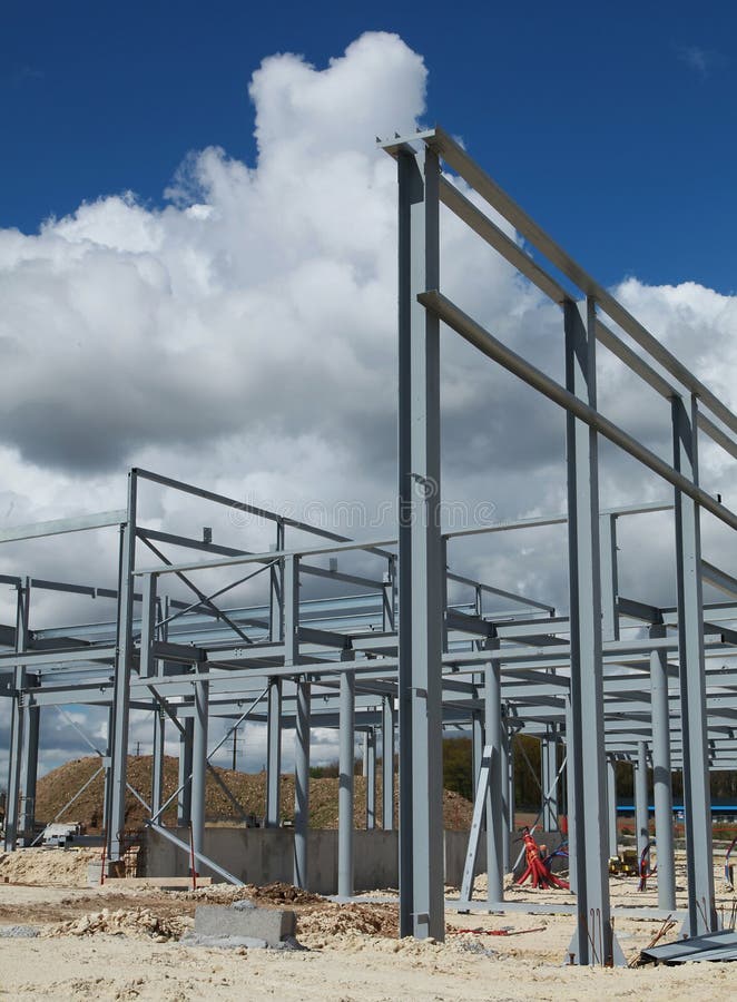 Metal Frame of a Building Under Construction Stock Photo - Image of ...
