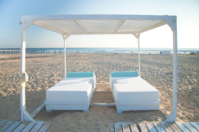 Metal Frame Construction on the Beach Stock Photo - Image of metal ...