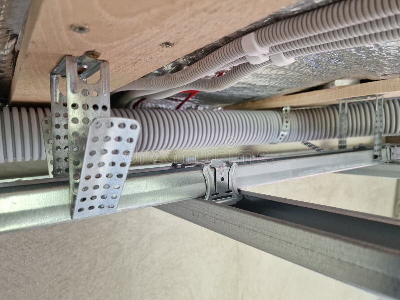 Metal Frame for Drywall Ceilings Stock Image - Image of installation ...