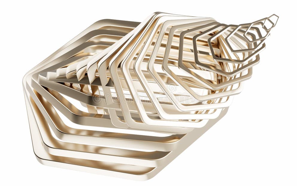 Metal Frame with Hexagonal Shape, 3d Rendering Stock Illustration ...