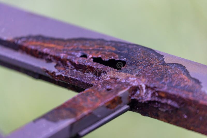 Metal Frame with Hole Corroded by Water Stock Image - Image of pattern ...
