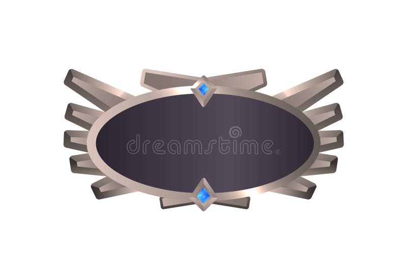 Metal Frame for Interface Ui Game Modern Element, Vector Cartoon Rank ...