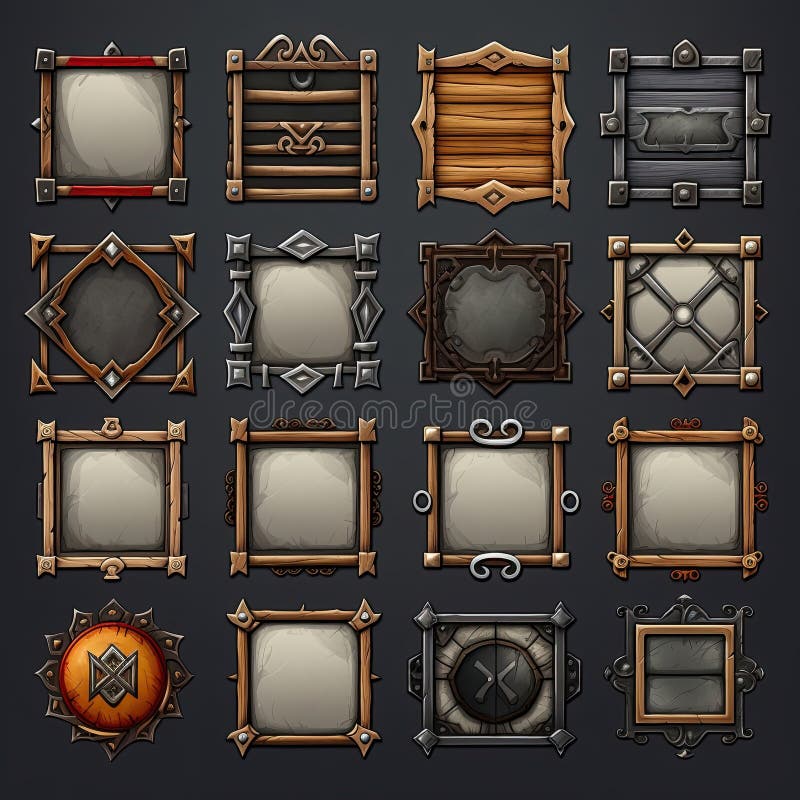 Metal Frame Medieval Ai Generated Stock Image - Image of border ...