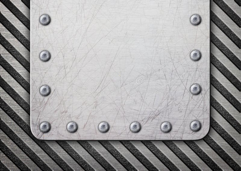 Metal Frame with Rivets, Striped Plate As Background, 3d Stock ...