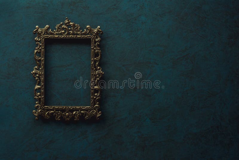 Metal frame on a wall stock photo. Image of blue, decoration - 240567188