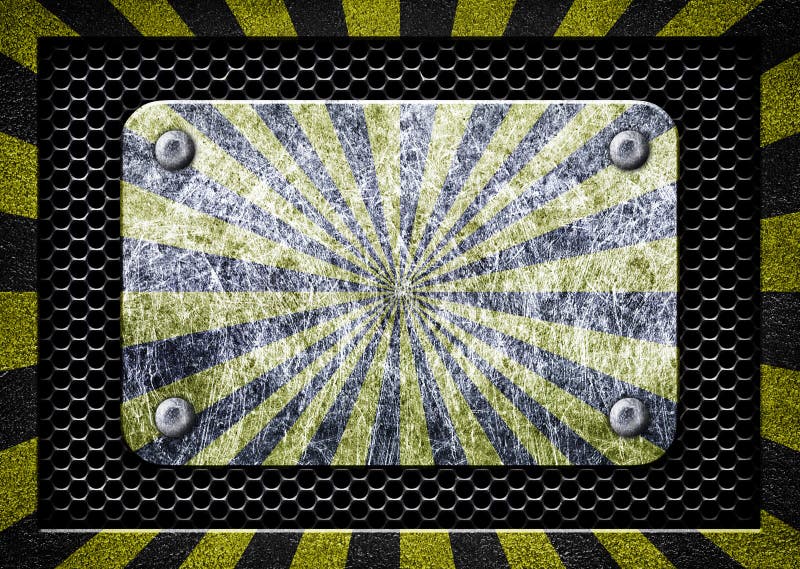 Metal Frame with Warning Stripe, Danger Zone Iron Background Stock ...