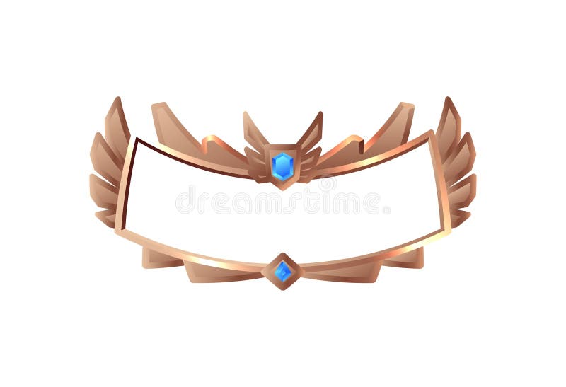 Metal Frame with Wings for Interface Ui Game, Vector Rank Arc Square ...
