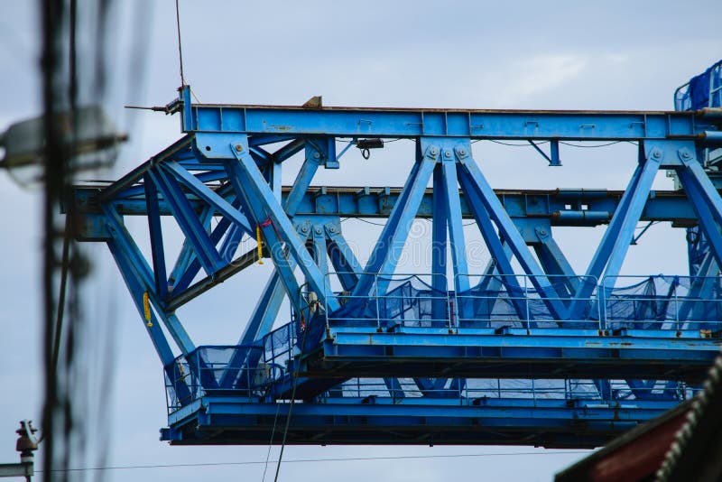 Metal Frame Work Construction Stock Image - Image of overhaul, blue ...