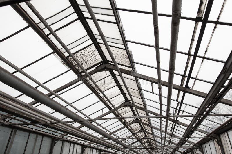 Metal Frames Inside the Greenhouse. Stock Image - Image of structure ...