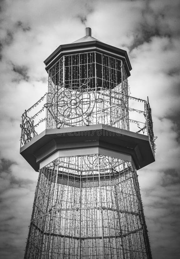 Metal Framework Lighthouse Structure in Dubai Stock Image - Image of ...