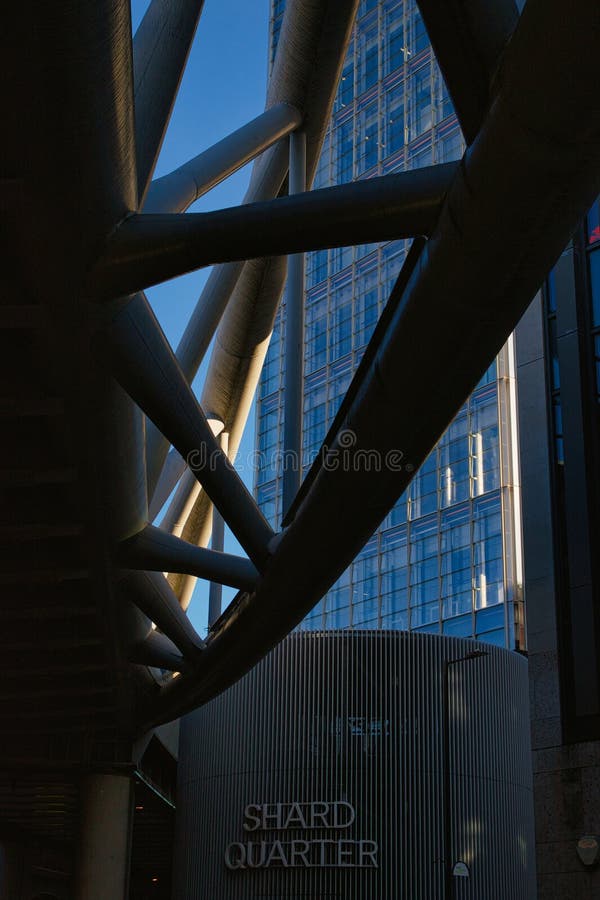 Metal Framework and Shard Quarter Building Facade in London, UK ...