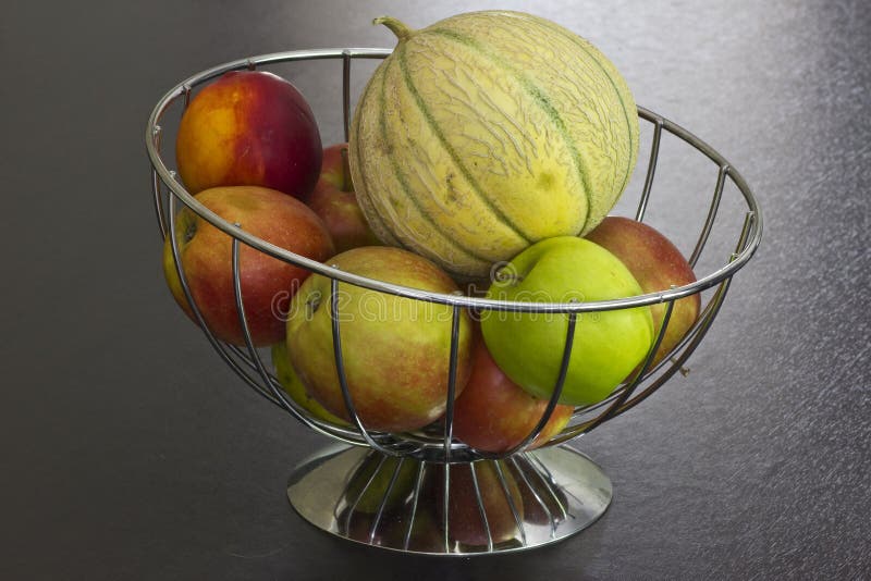 Metal fruit basket stock image. Image of objects, metal - 26207599