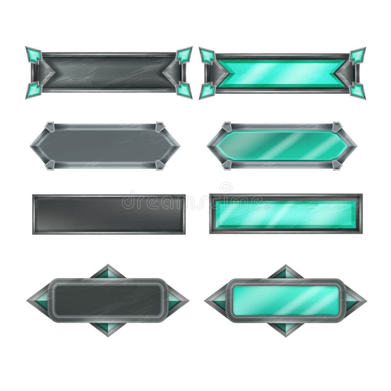 Metal Game GUI Set stock vector. Illustration of futuristic - 116797079