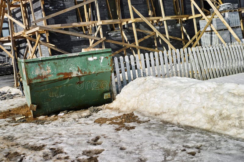 Metal garbage container stock photo. Image of garbage - 272621530