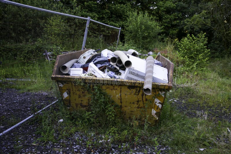 Metal garbage skip stock image. Image of demolition - 328175205