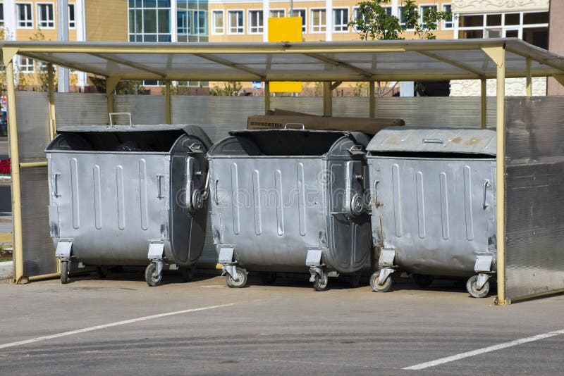 Garbage tanks stock image. Image of grass, green, recycling - 41558711