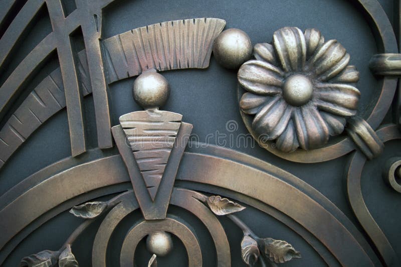 Metal Gate with a Beautiful Hand Forge Work Stock Photo - Image of ...