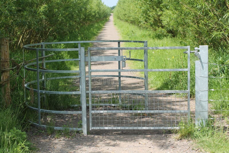 Metal Gate. stock image. Image of hike, rural, landscape - 38821909