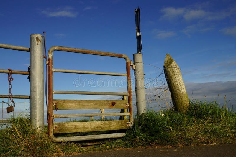 Metal gate stock photo. Image of paddock, entrance, metal - 77663092