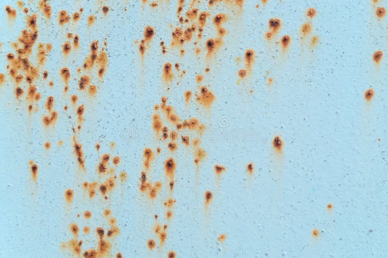 Metal Gate Painted with Blue Paint with Rust Stock Image - Image of ...