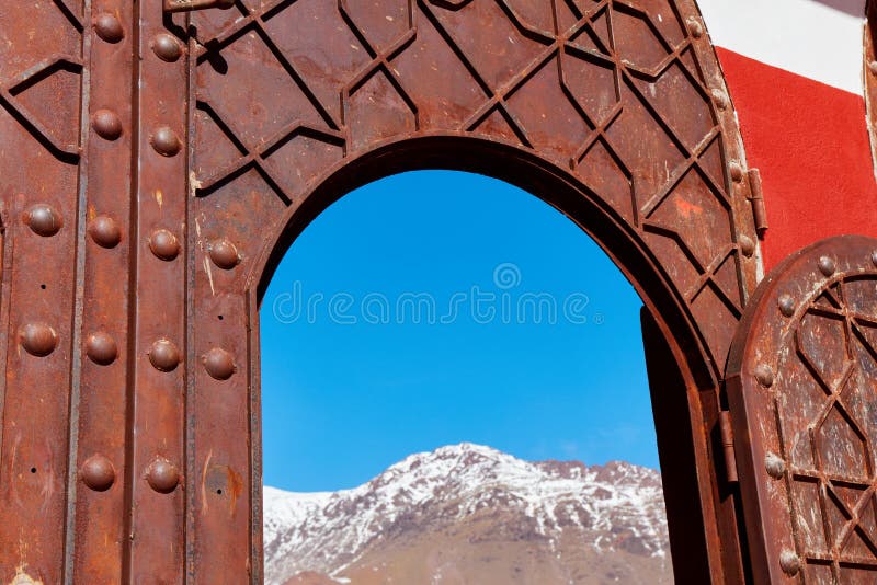 Metal Gate Traditionally Decorated in the Moroccan Style Stock Image ...
