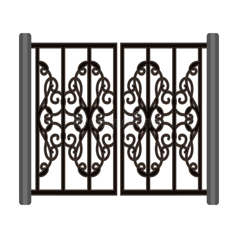 Metal Gate Vector Icon.Cartoon Vector Icon Isolated on White Background ...