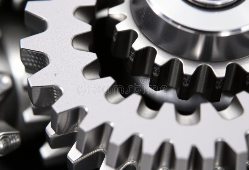 Metal Gear Teeth the Precise Interlocking of Gears in a Mechanic Stock ...