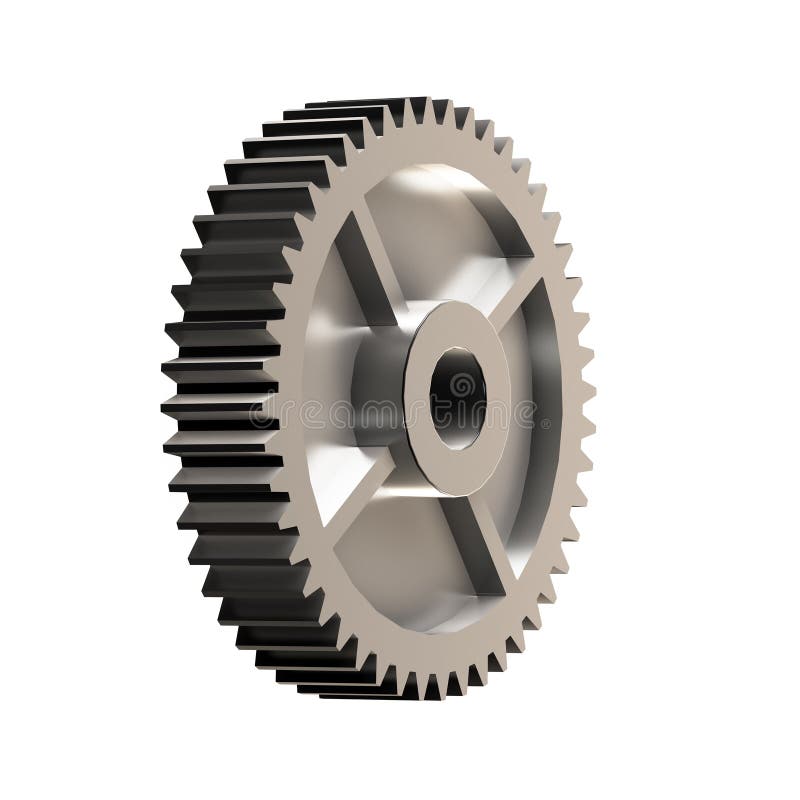 Metal Gear Wheel, 3D Illustration. Stock Illustration - Illustration of ...