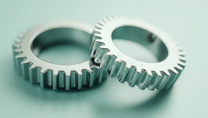 Metal Gears Interconnecting, Symbolizing Collaborative Engineering ...