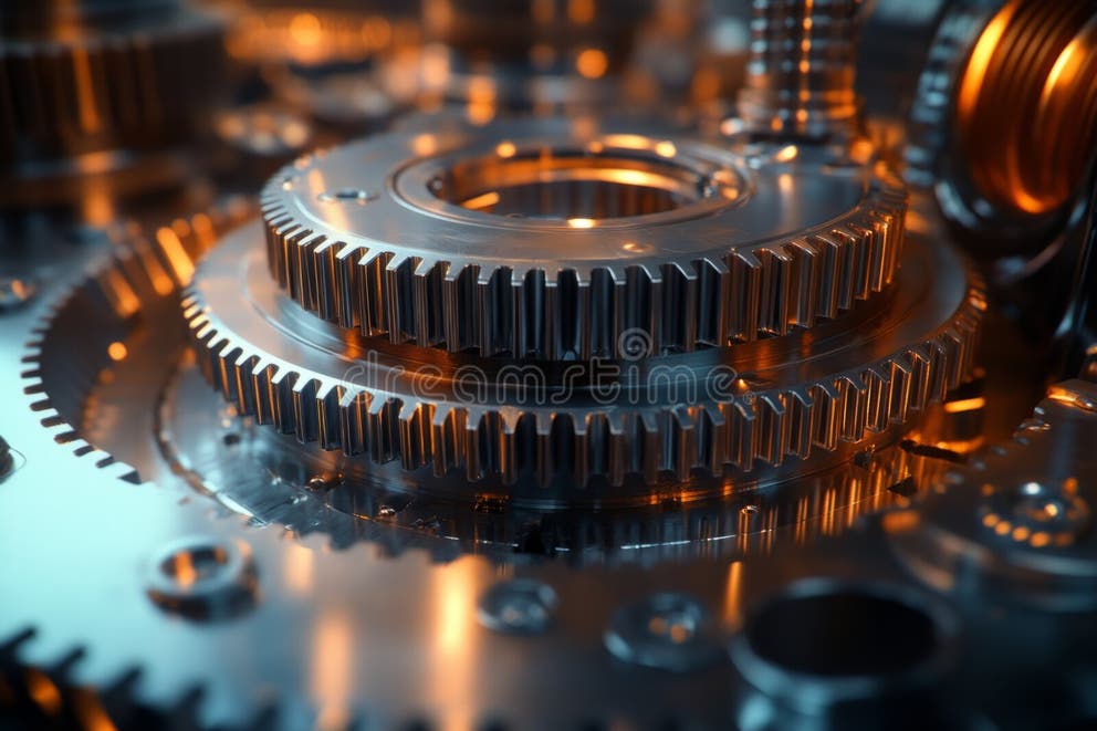 Metal Gears are Interlocked and Rotating, Showcasing the Precision and ...