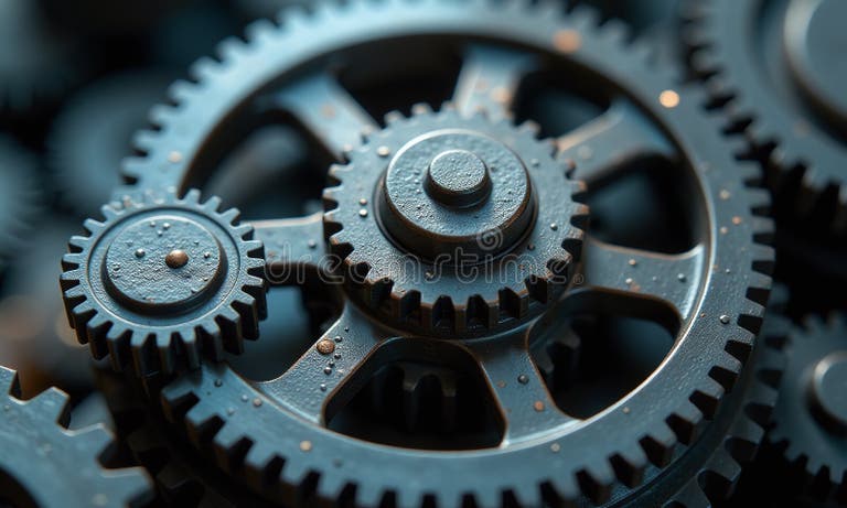 Metal Gears Interlocking Cogs Mechanical Engineering Precision ...