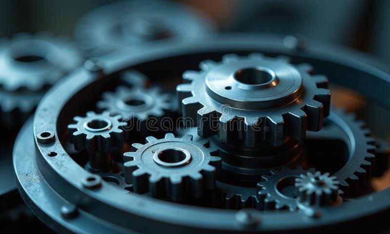 Metal Gears Interlocking Cogs Mechanical Engineering Precision ...
