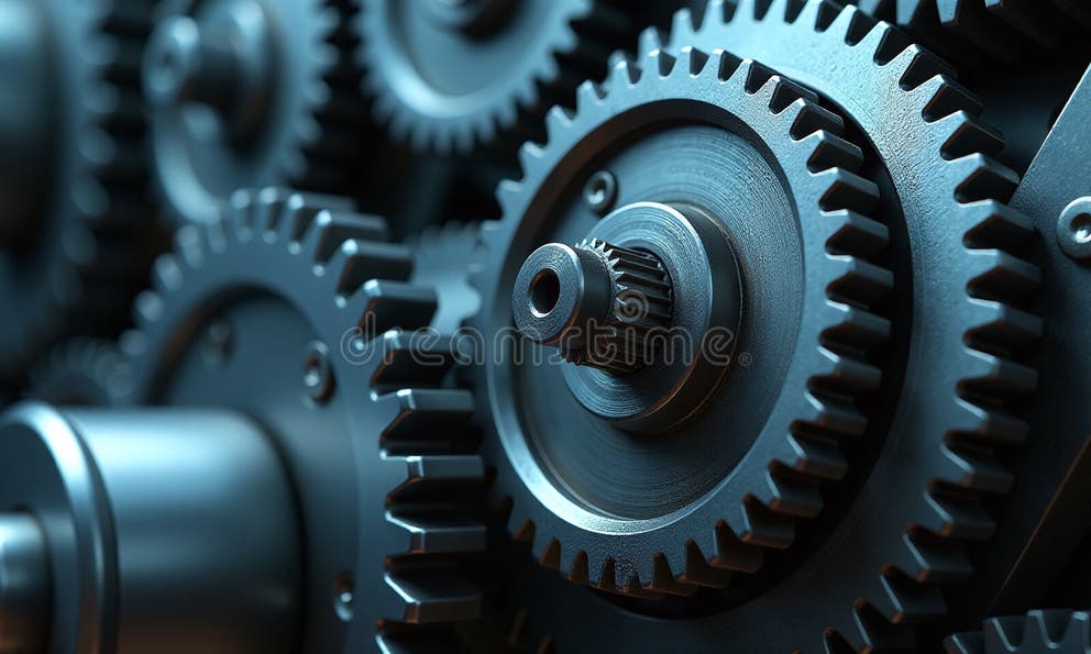 Metal Gears Interlocking Cogs Mechanical Engineering Precision ...