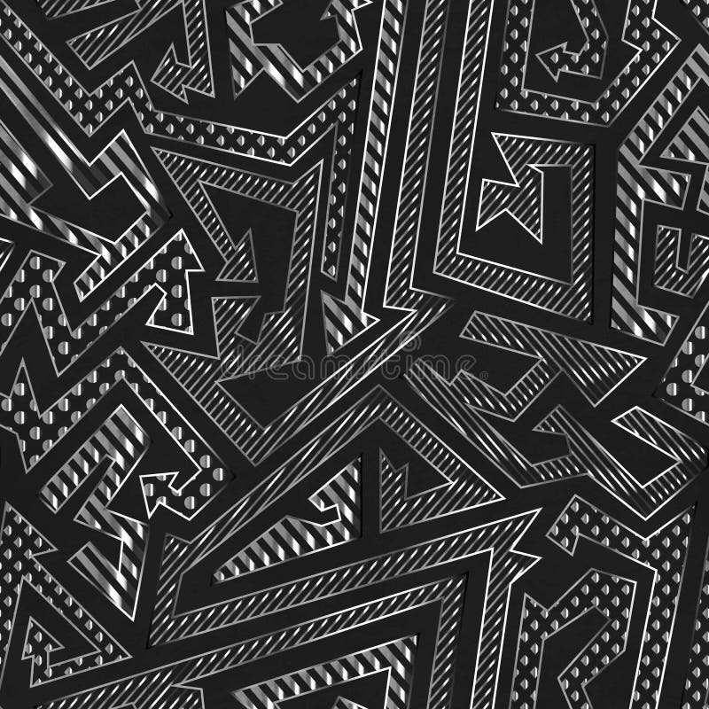 Metal Geometric Seamless Pattern Stock Vector - Illustration of metal ...