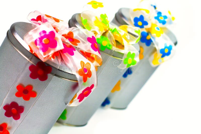 Metal gift boxes stock image. Image of decoration, celebrate - 6850251