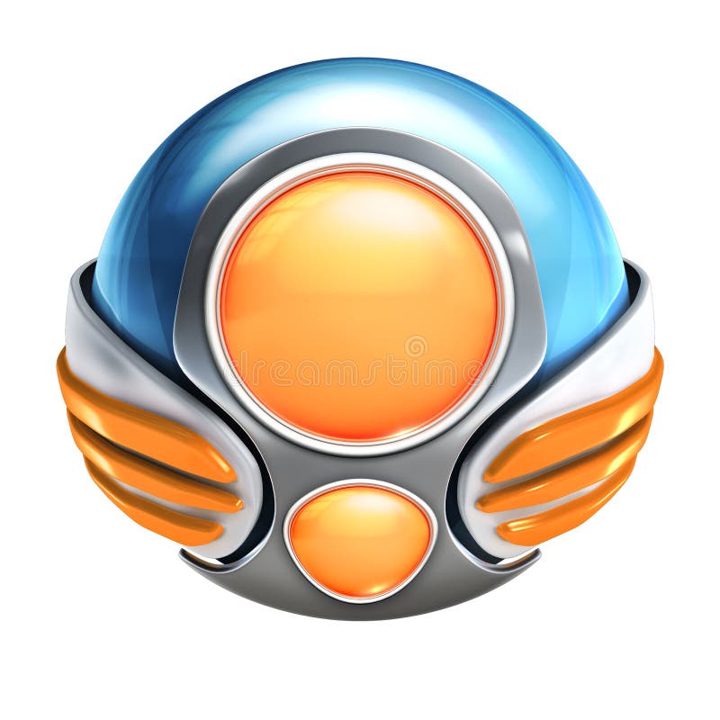 Metal and Glass Abstract 3d Sphere, Orb with Clipping Mask Stock ...